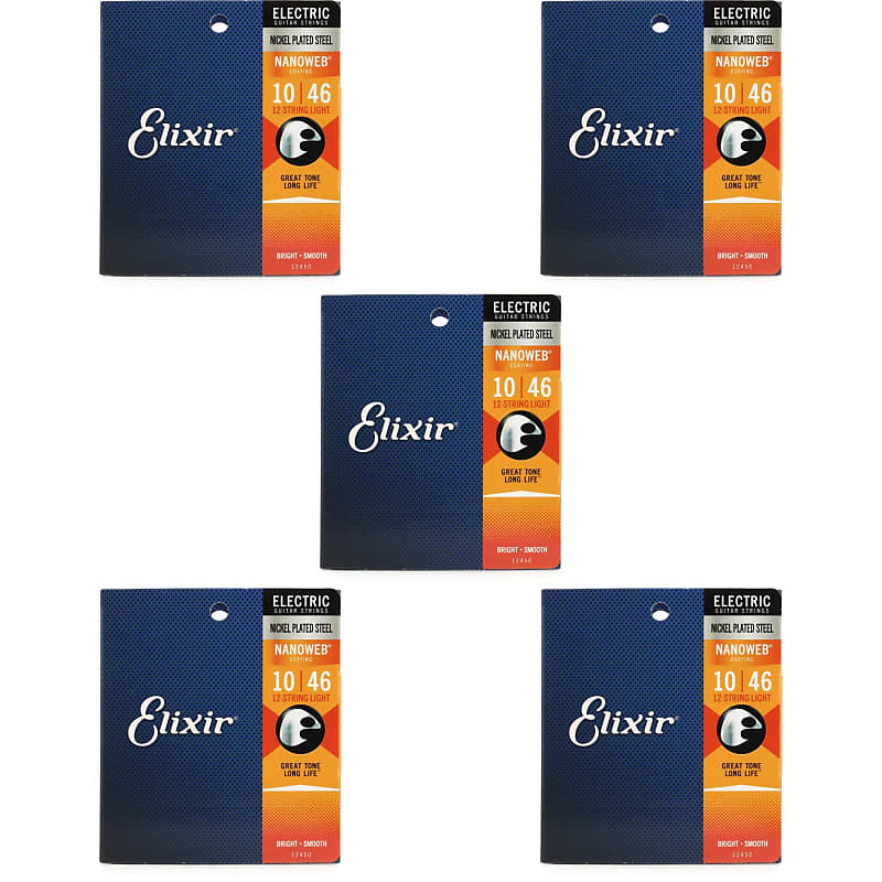 Elixir Strings 12450 Nanoweb Electric Guitar Strings - | Reverb