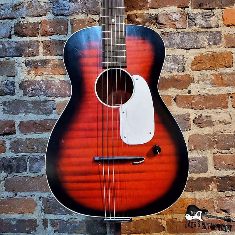 Harmony H-931 Rubber Bridge Parlor Guitar (1966 - Redburst) | Reverb