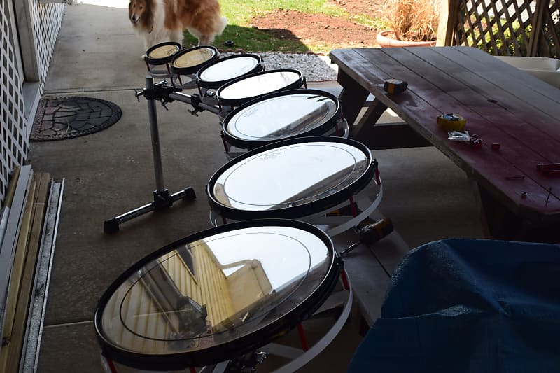 Remo Roto Tom Set Complete 80s Black and White | Reverb UK