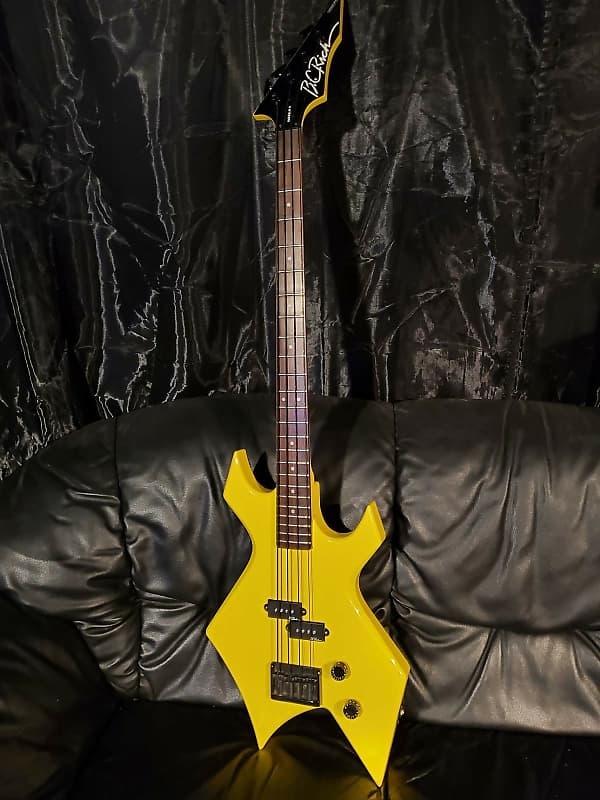 BC Rich Warlock Bass Platinum Series Yellow | Reverb