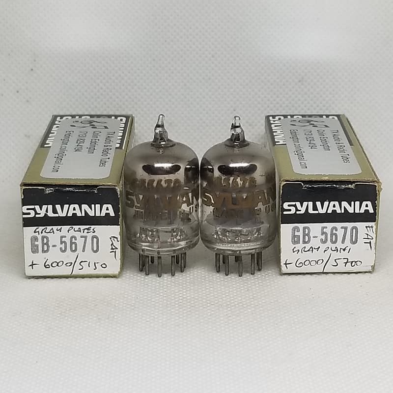 Sylvania Gold Brand 5670 Gray Plate Matched Pair NOS 2C51 | Reverb