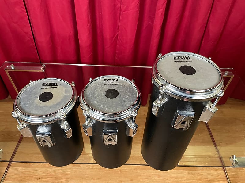 Tama Set Of 3 Octoban Drums Black - 280/301/390 Millimeters | Reverb