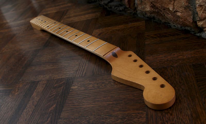 Aged Allparts Strat Neck Nitro Relic Rolled Fingerboard Edges | Reverb