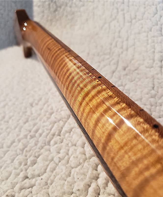 Stunning USA made Roasted,flame maple neck. Made for Strat | Reverb