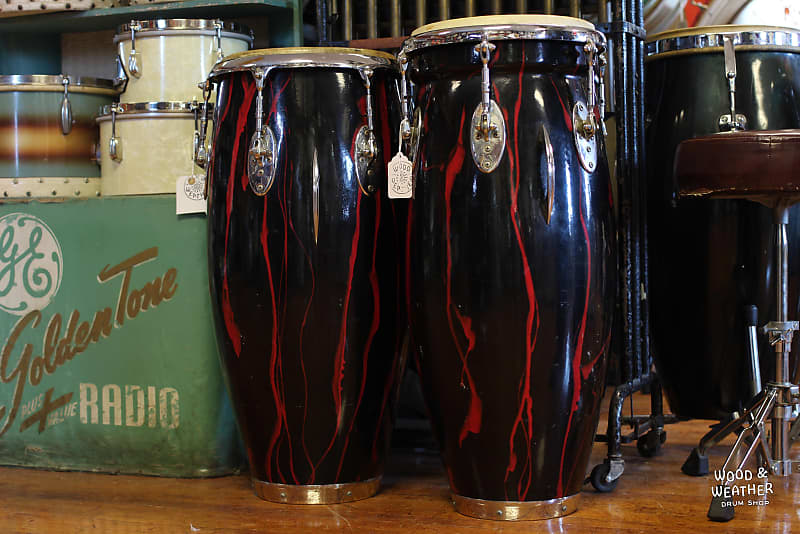 1960s Echo Tone Fiberglass Congas 11.5" and 11.75" | Reverb