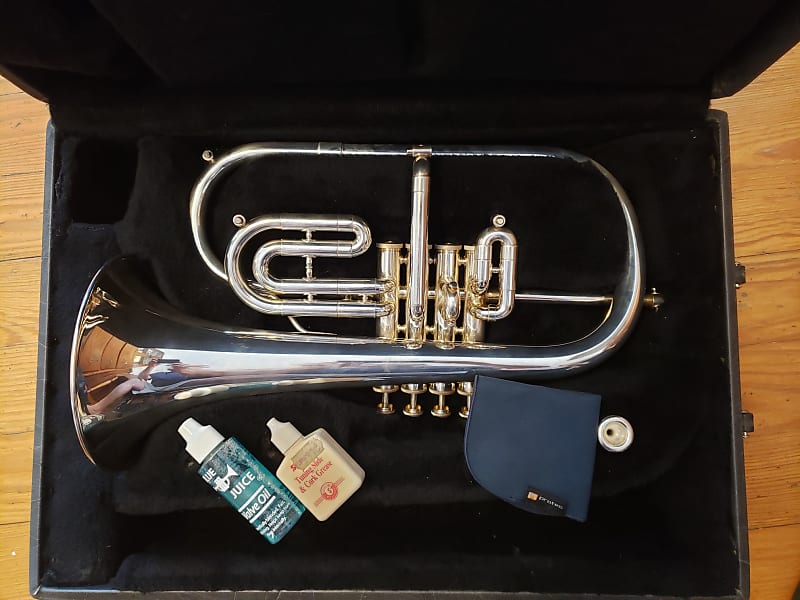 Blessing B155 4-Valve Silver Bb Flugelhorn! Gorgeous! | Reverb