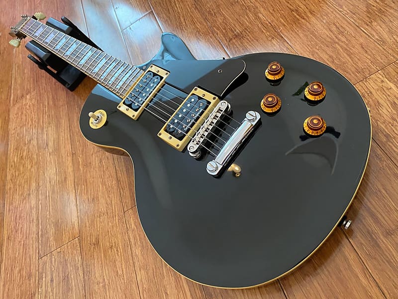 Aria Pro II 1980's Single Cut Ebony Standard Samick Built | Reverb