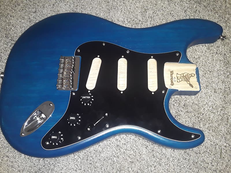 Warmoth Hardtail Swamp Ash Stratocaster Body Marine Blue | Reverb