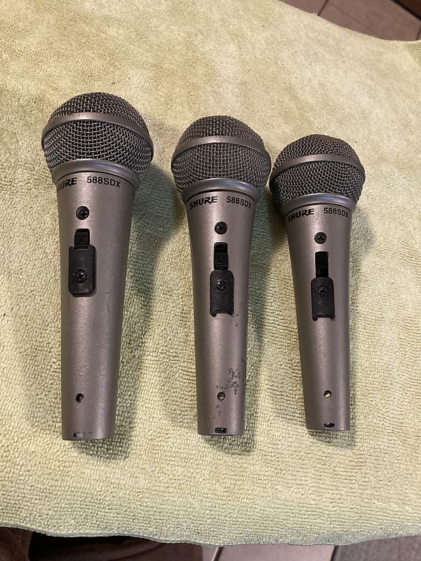 Lot of 3 Shure 588SDX Microphones | Reverb