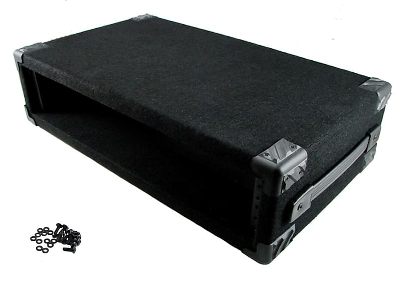 PROCRAFT 2U 9" Deep Rack Case in Black Carpet Wrap - Side | Reverb