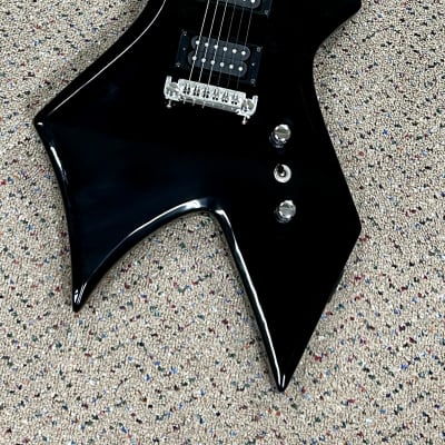 BC Rich Bronze Warlock Black Gloss with Red Graphic | Reverb