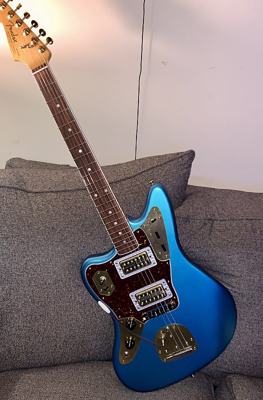 Lefty left handed Fender cobain Jaguar 20 MJT Turquoise | Reverb