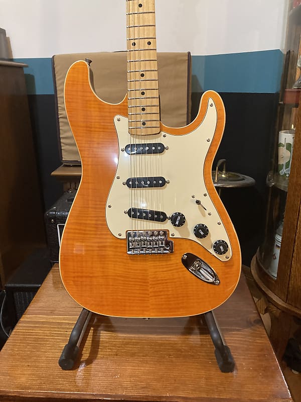 Fender Stratocaster Strat ST P/C Amber Flame Maple, Fender | Reverb