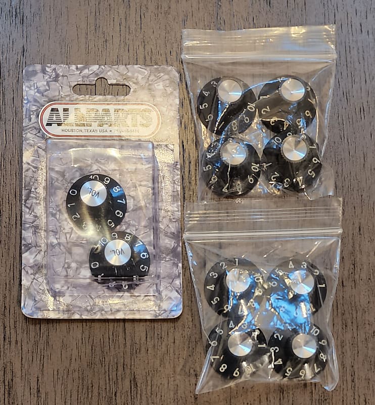 Witch Hat Volume and Tone Knobs Black and Silver with White | Reverb