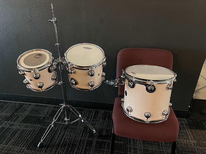 2002 DW Rack-Mount Toms (Set of 3) & Stand- Maple Natural | Reverb