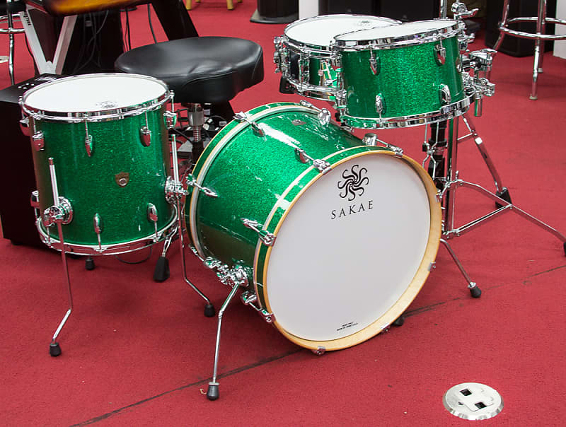 Sakae Trilogy 4-Piece Drum Kit with Hardware - Green Sparkle | Reverb