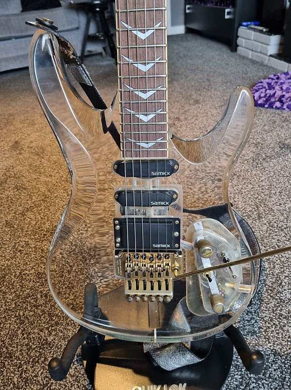 Samick KR-660 AC superstrat "ice cube" 1994 clear perspex | Reverb