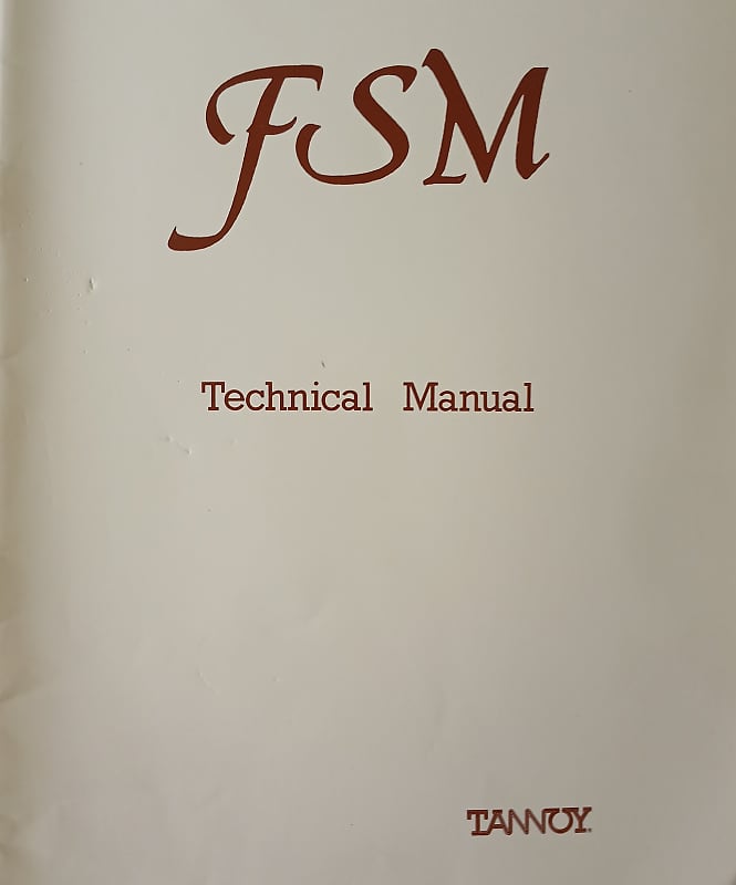 Technical Manual for Tannoy FSM 1997 | Reverb
