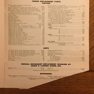 Original Vintage 1966 Fender Musical Instruments Price List | Reverb