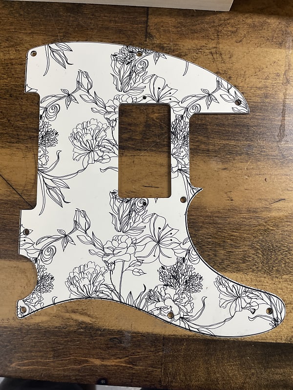 Custom laser etched pickguard, 8 hole, Telecaster pickguard | Reverb