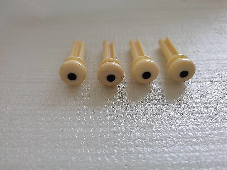 Ivory 4 Pcs Acoustic Bass Guitar Bridge Pins Pegs | Reverb UK