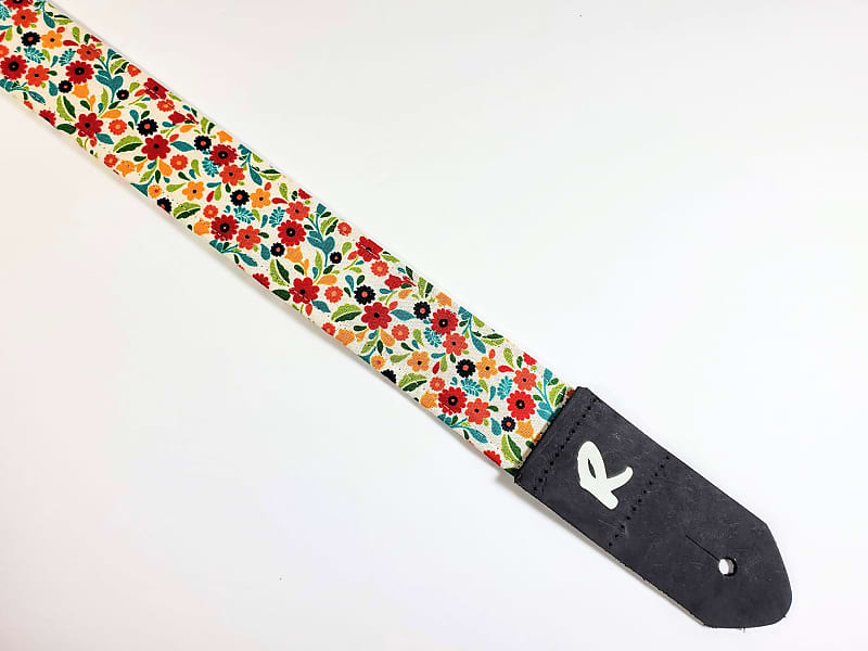 Scandinavian Floral Ukulele Strap -Handmade - Double | Reverb