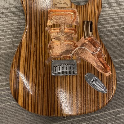 Warmoth Strat Body Zebra Wood and Mahogany | Reverb