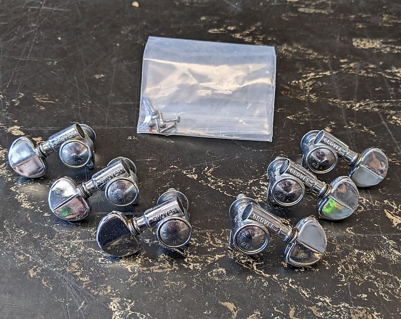 Grover 3+3 Tuning Machines Chrome c1960s | Reverb