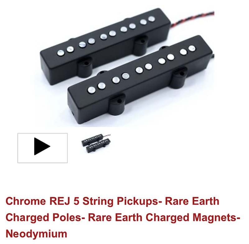 Bass Mods Chrome REJ 5 string Pickups | Reverb Canada