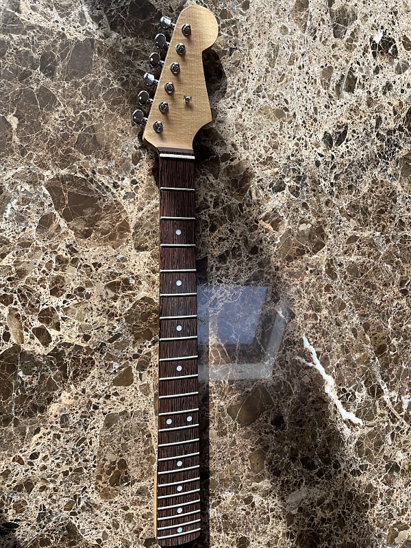 Musikraft Stratocaster Neck 2010's - Flamed Roasted Maple | Reverb