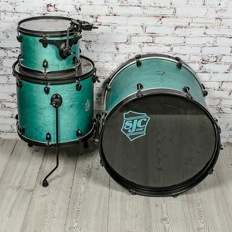 SJC Drums Pathfinder 3-Piece Drum Shell Pack, Teal Matte | Reverb
