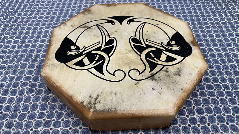 17"x3" Native American-Style Octagon Drum w/ Buffalo Head, | Reverb