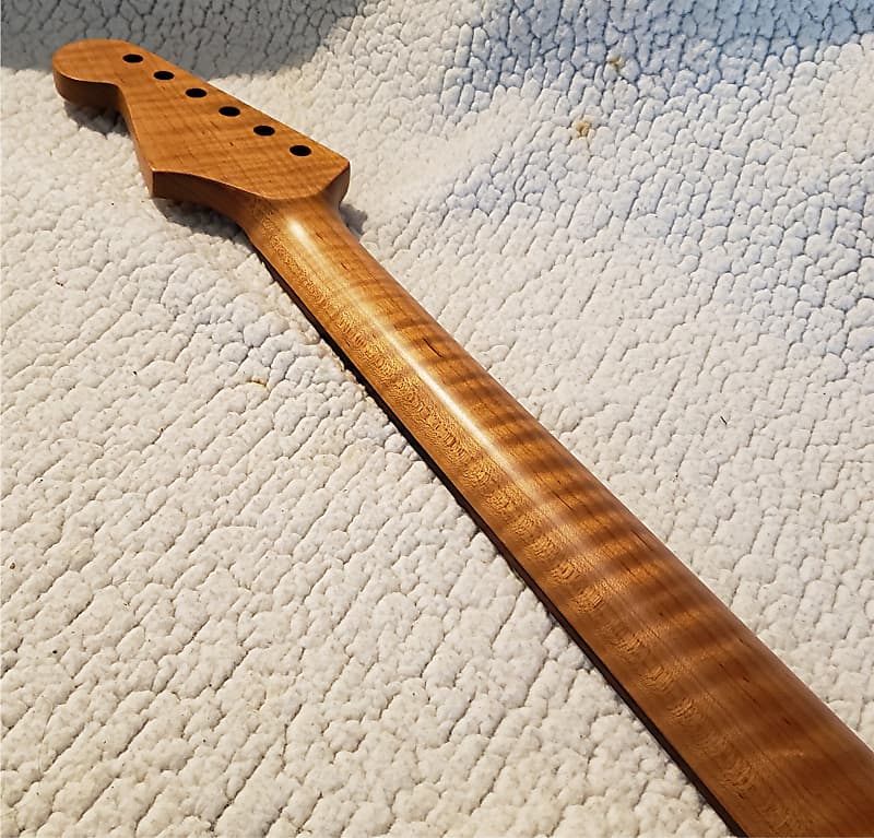 Beautiful Nitro finished USA made Roasted flame maple neck | Reverb