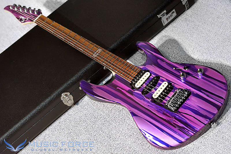 Suhr Custom Modern HSH - Purple Drip w/Double Oval Inlay & | Reverb