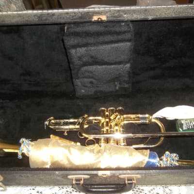 Getzen "Capri" Herald Trumpet with Case and Banner | Reverb