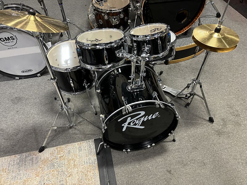 Rogue Junior 5 piece set/cymbals/hardware/throne 2023 - Black | Reverb