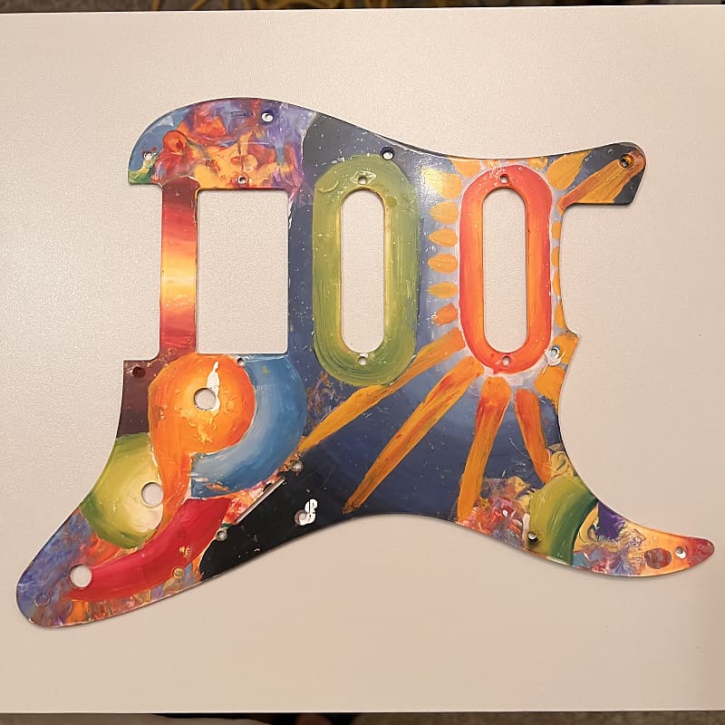Custom Painted HSS Pickguard for Fender Stratocaster - | Reverb