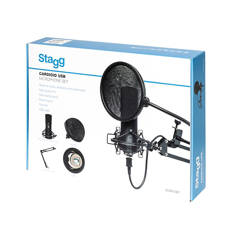 Stagg SUM45 Condenser USB Microphone Package Perfect for | Reverb