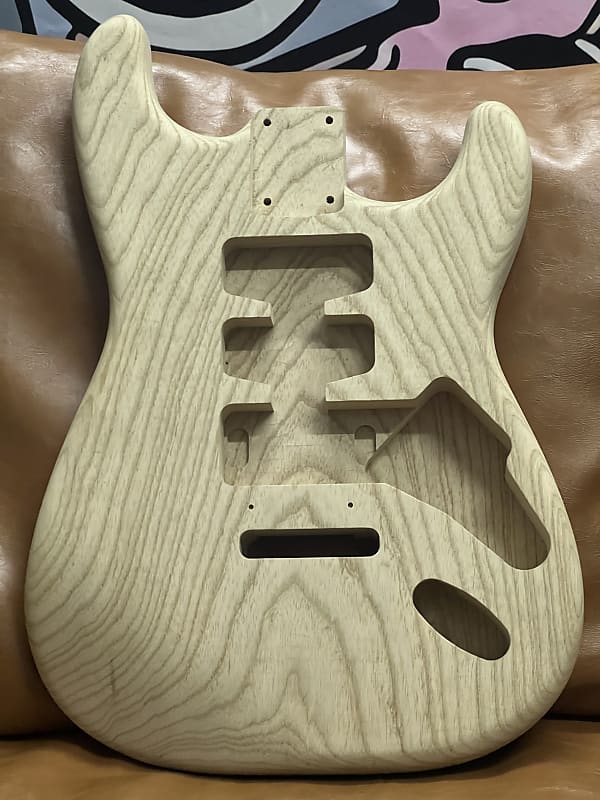 Strat guitar body unfinished ASH guitar wood weight 1.55KG | Reverb