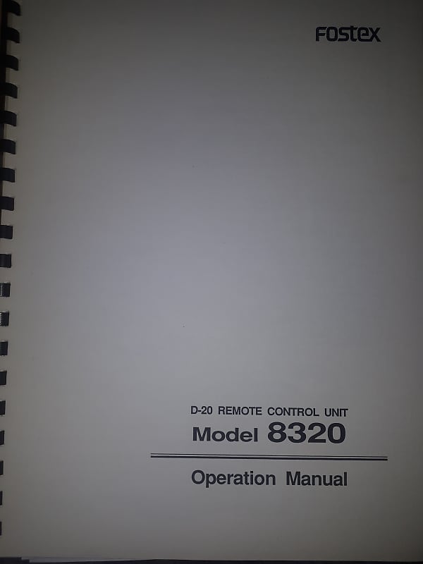 Operation Manual for Fostex D-20 Remote Control Unit Model | Reverb