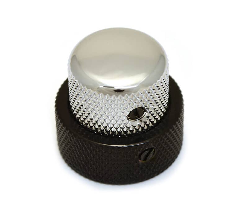 MK-3338-000 (1) Black/Chrome Stacked Knob for '62 Jazz | Reverb