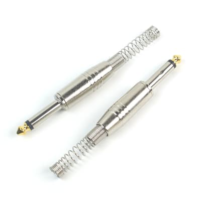 2x Straight Male Mono Phone Plug Guitar Cable Audio Connector | Reverb