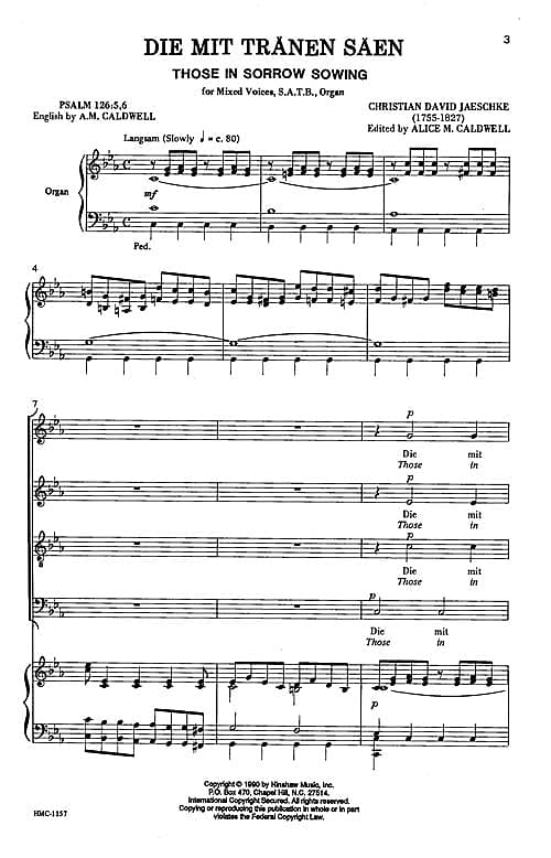 Those In Sorrow Sowing Satb Christian David Jaeschke | Reverb