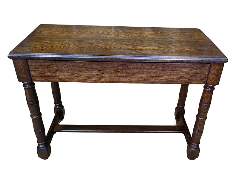 Oak Wood Top Piano Bench T-Brace Construction With Storage | Reverb