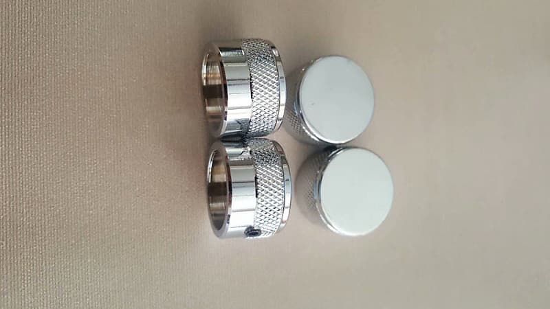 Chrome 4x Metal Bass/Guitar Knurled Knobs | Reverb