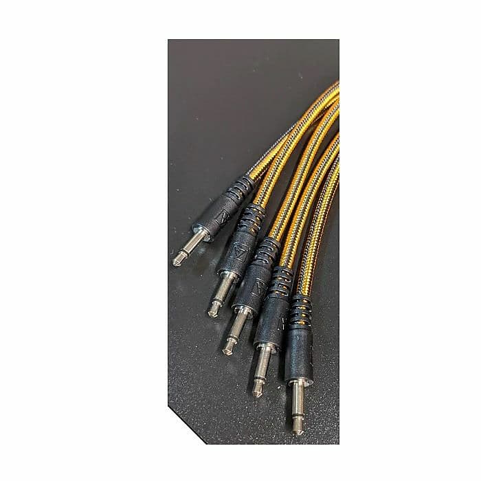 After Later Audio 45cm Gold & Black Braided Patch Cables | Reverb UK