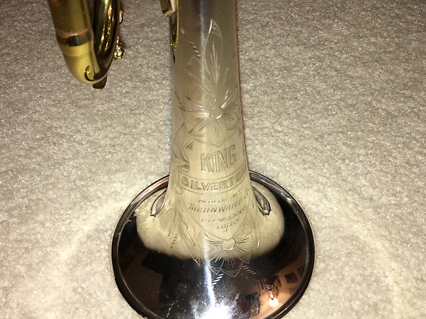 1946 King Silvertone Trumpet with Sterling Silver Bell, 2 | Reverb