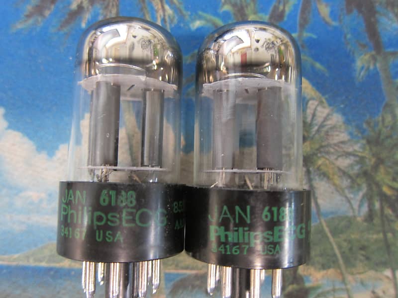 Pr Vintage Philips JAN 6188 6SL7 Preamp Tubes,Tubes, Test | Reverb