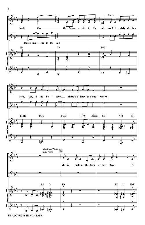 Up Above My Head Theres Music In The Air Satb Traditional | Reverb