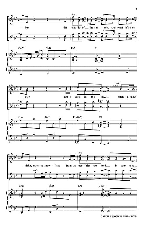 Catch A Snowflake Secular Christmas Choral Satb Matt Newton | Reverb